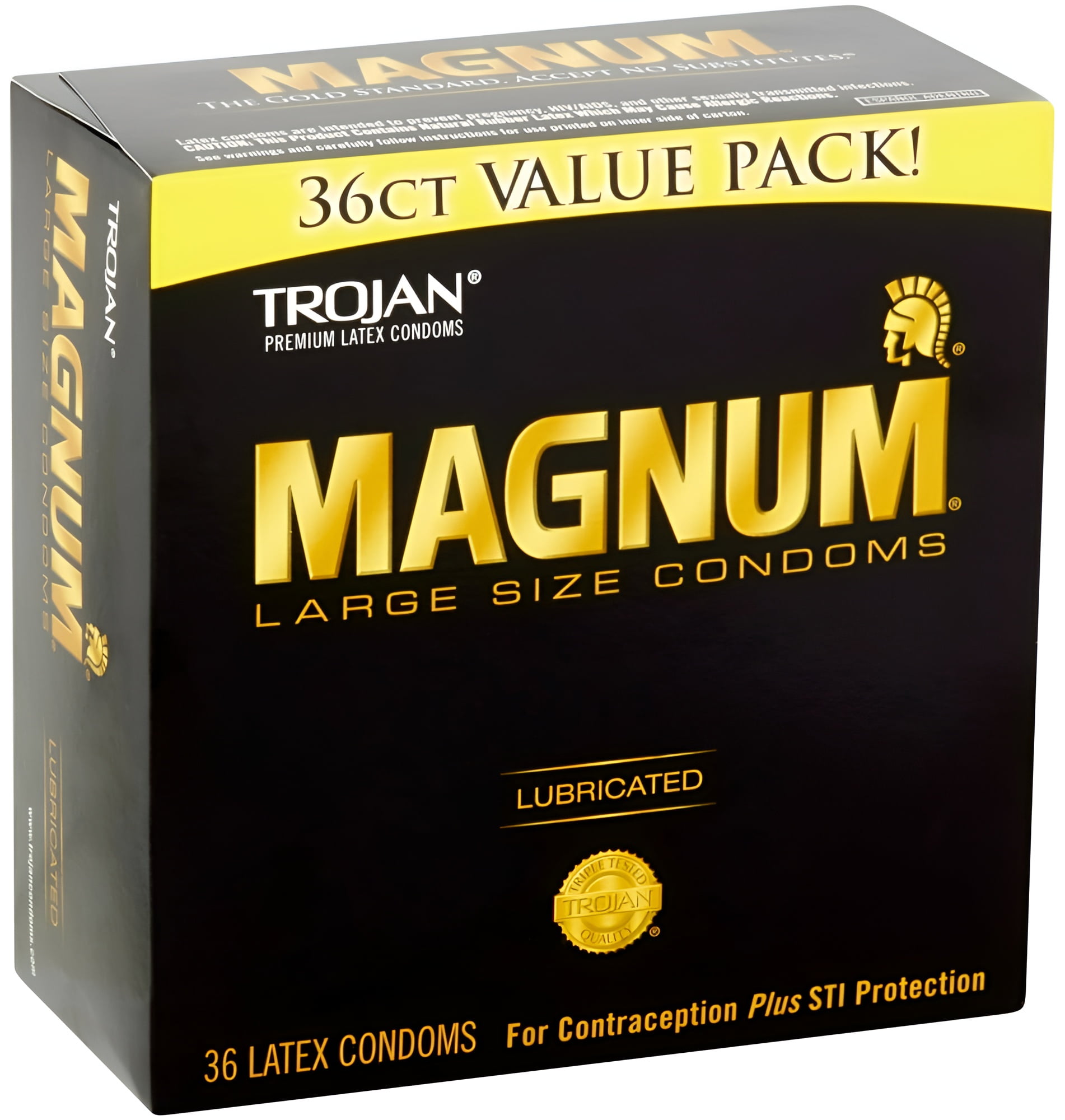 TROJAN Magnum Lubricated Latex Large Size Condoms, 36 ea- Trusted for ...