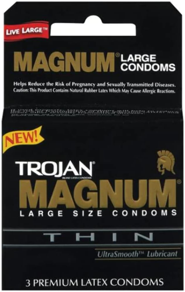 TROJAN Magnum Thin Lubricated Condoms, 3 Count - Walmart.com