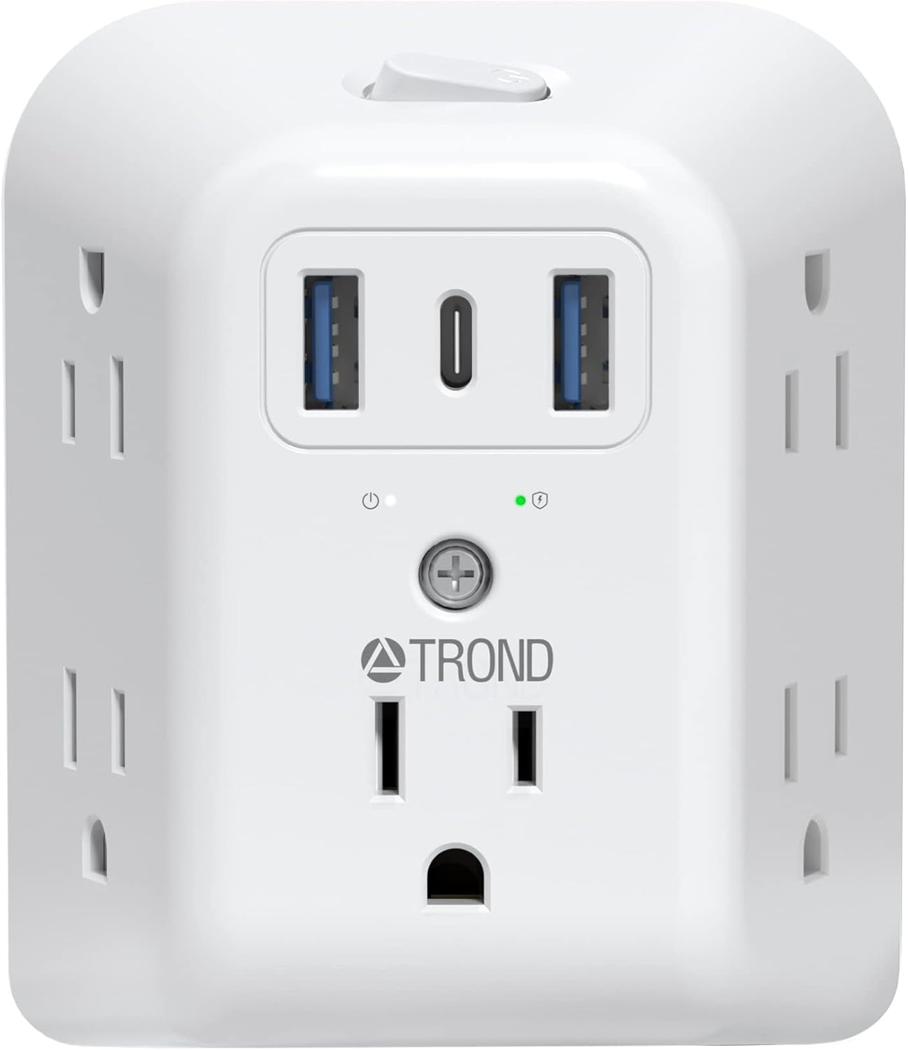 TROND 2 Prong Power Strip USB, 2 to 3 Prong Outlet Adapter, 5 Outlet ...