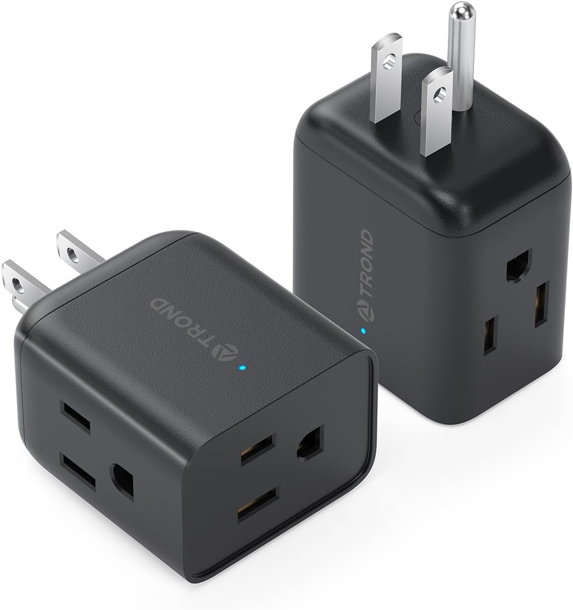 TROND Black Multi Plug Outlet Extender 2 Pack, Electrical Wall Outlet ...