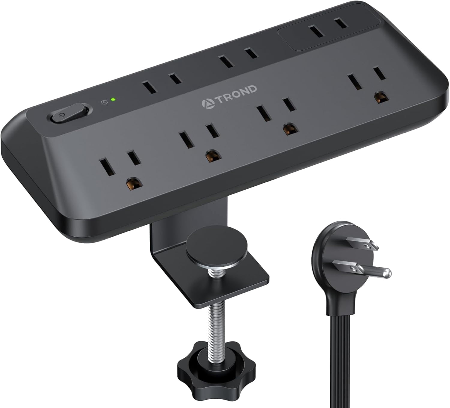 TROND Desk Clamp Power Strip - 1700J Surge Protector with 7 Outlets ...