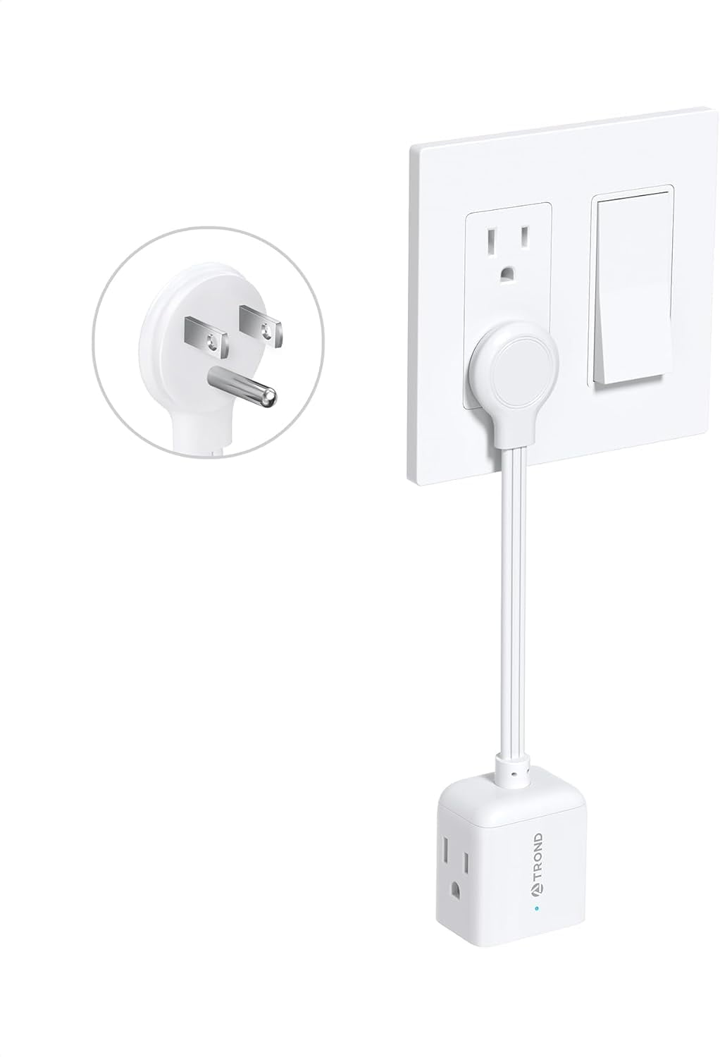 TROND Flat Outlet Extender with 6 Inch Cord - Multi Plug Wall Outlet ...