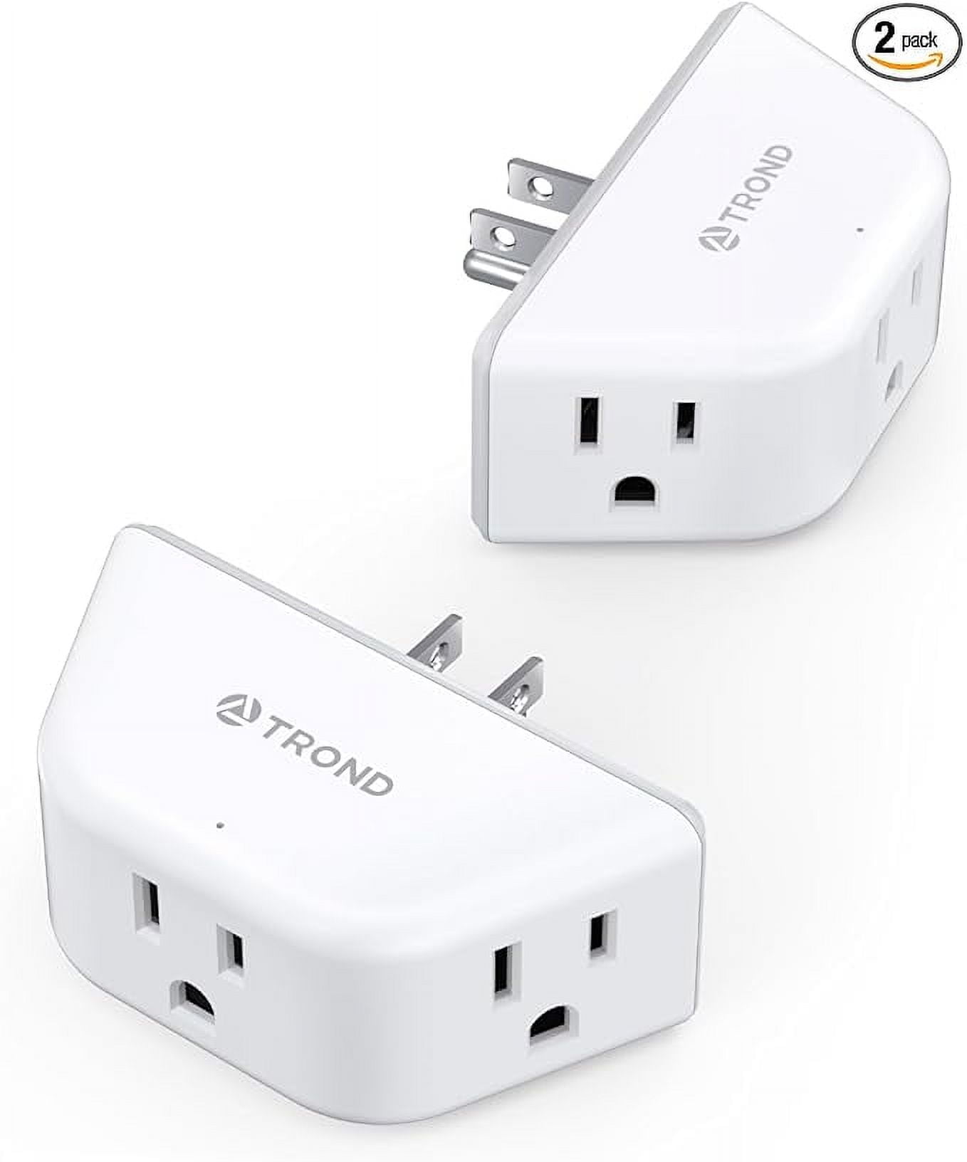 TROND Multi Plug Outlet Extender 2 Pack - Electrical Wall Outlet ...