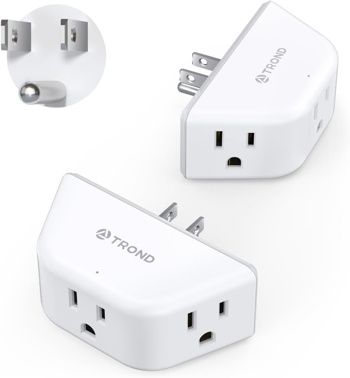 TROND Multi Plug Outlet Extender 2 Pack - Electrical Wall Splitter, 3 ...