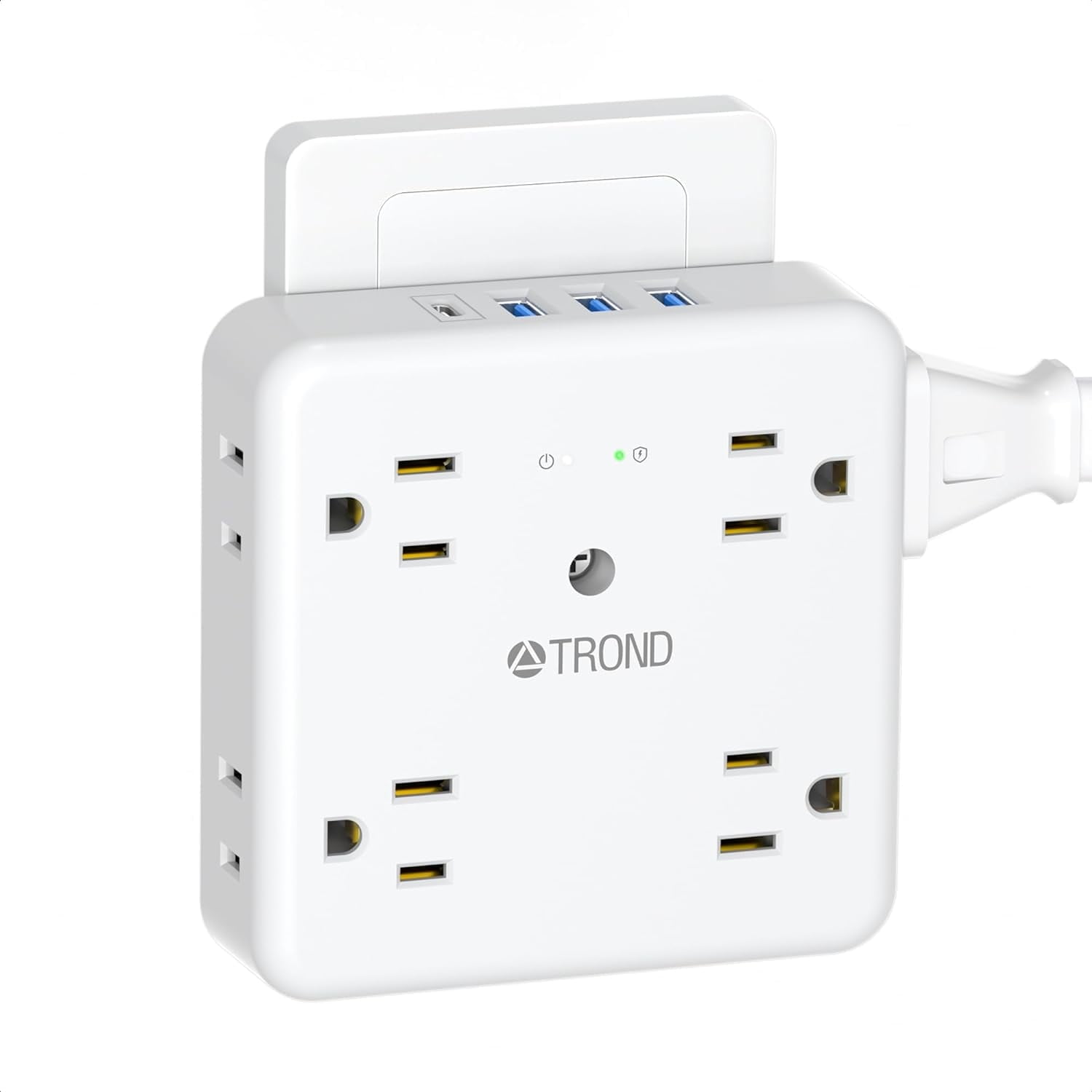 TROND Wall Socket Surge Protector, 8 AC Splitter, 4 USB Chargers, 1440J ...
