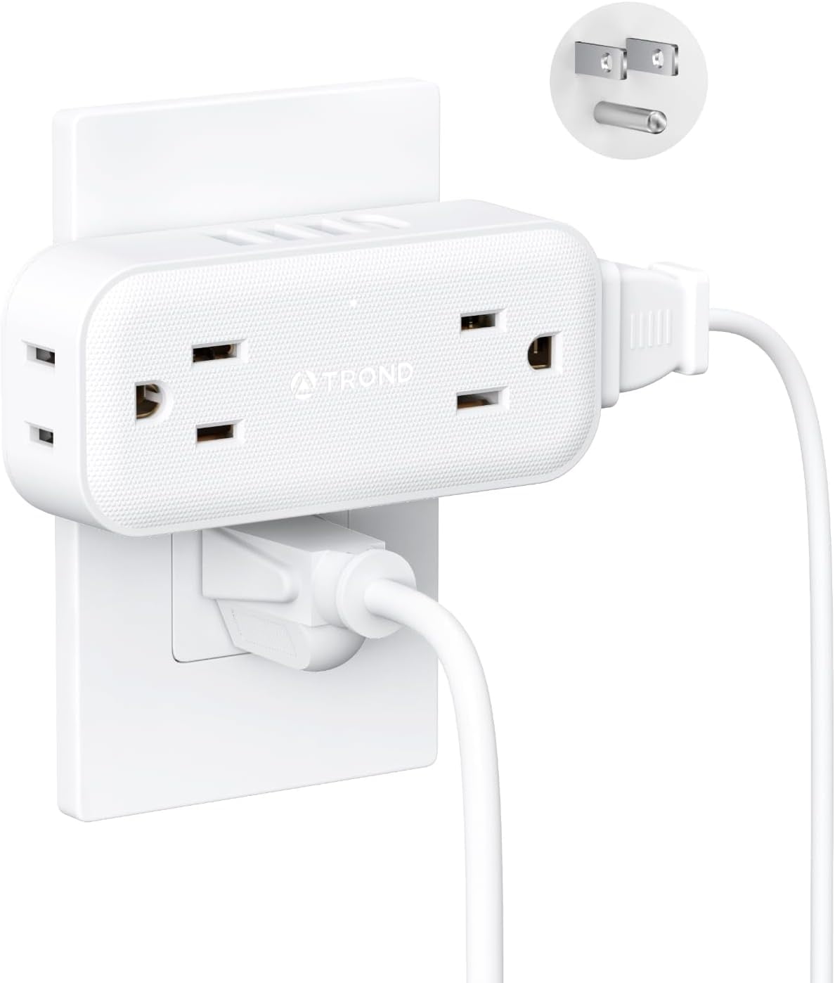 TROND Multi Plug Outlet Extender with USB C and USB-A Ports, 4 AC ...