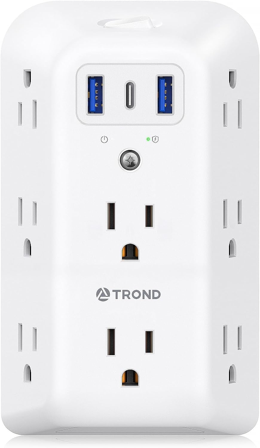 TROND Outlet Extender Surge Protector, 8 Outlet Splitter with 3 USB ...