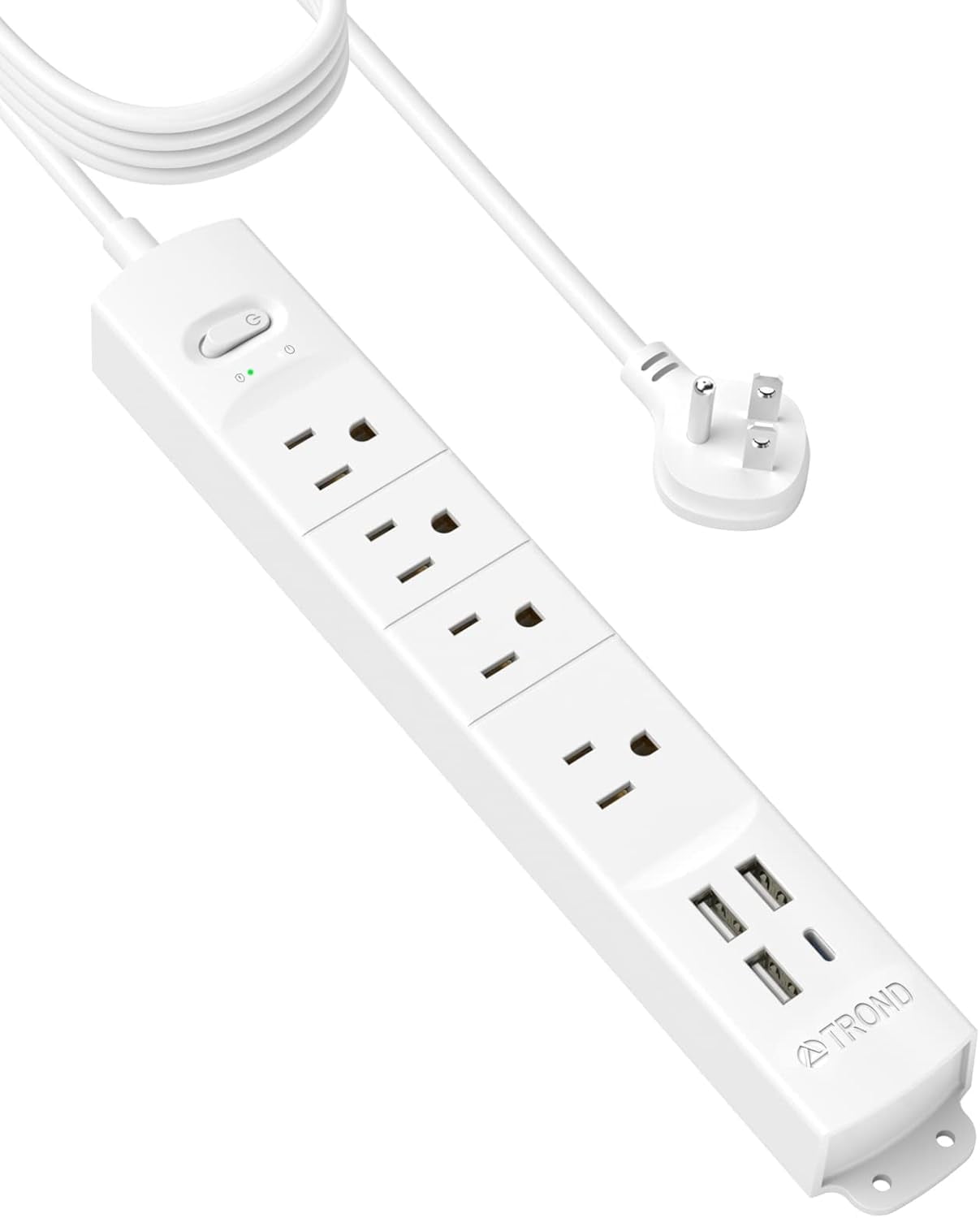 TROND Power Strip Surge Protector with USB C 15ft Extension Cord 1440J ...