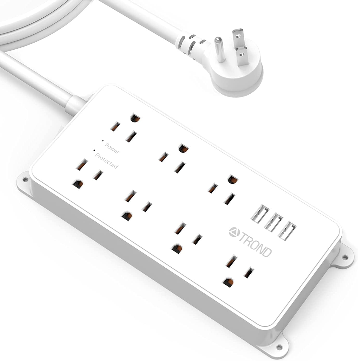 TROND Surge Protector Power Strip with USB, 7 AC Outlets, 10ft Cord ...