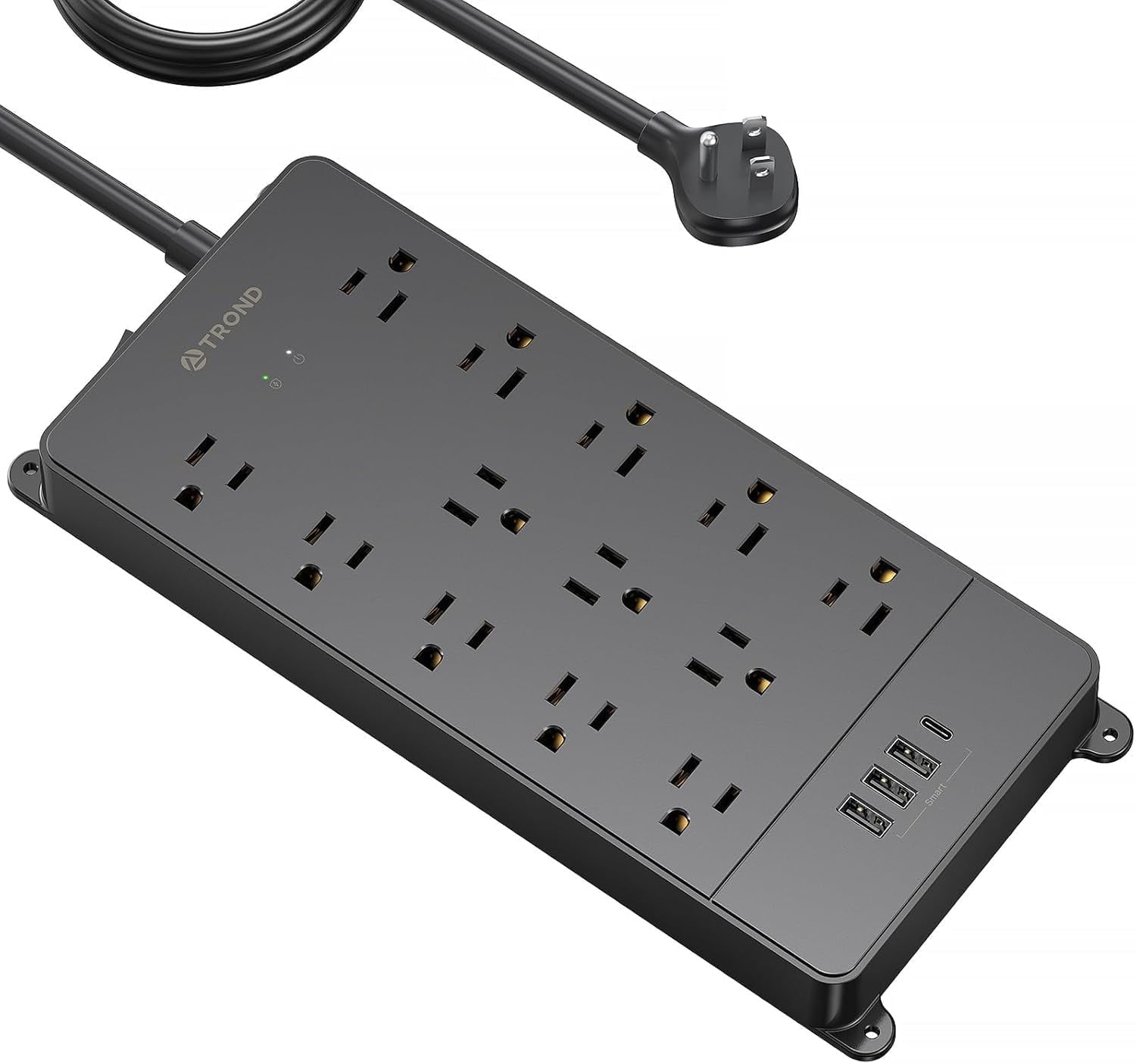 TROND Heavy Duty Surge Protector, 15ft Long, 13 AC Outlets, 4 USB Ports ...