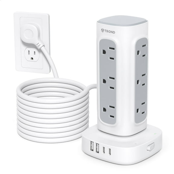 Extension Cord with Multiple Outlets, Surge Protector Power Strip Tower ...