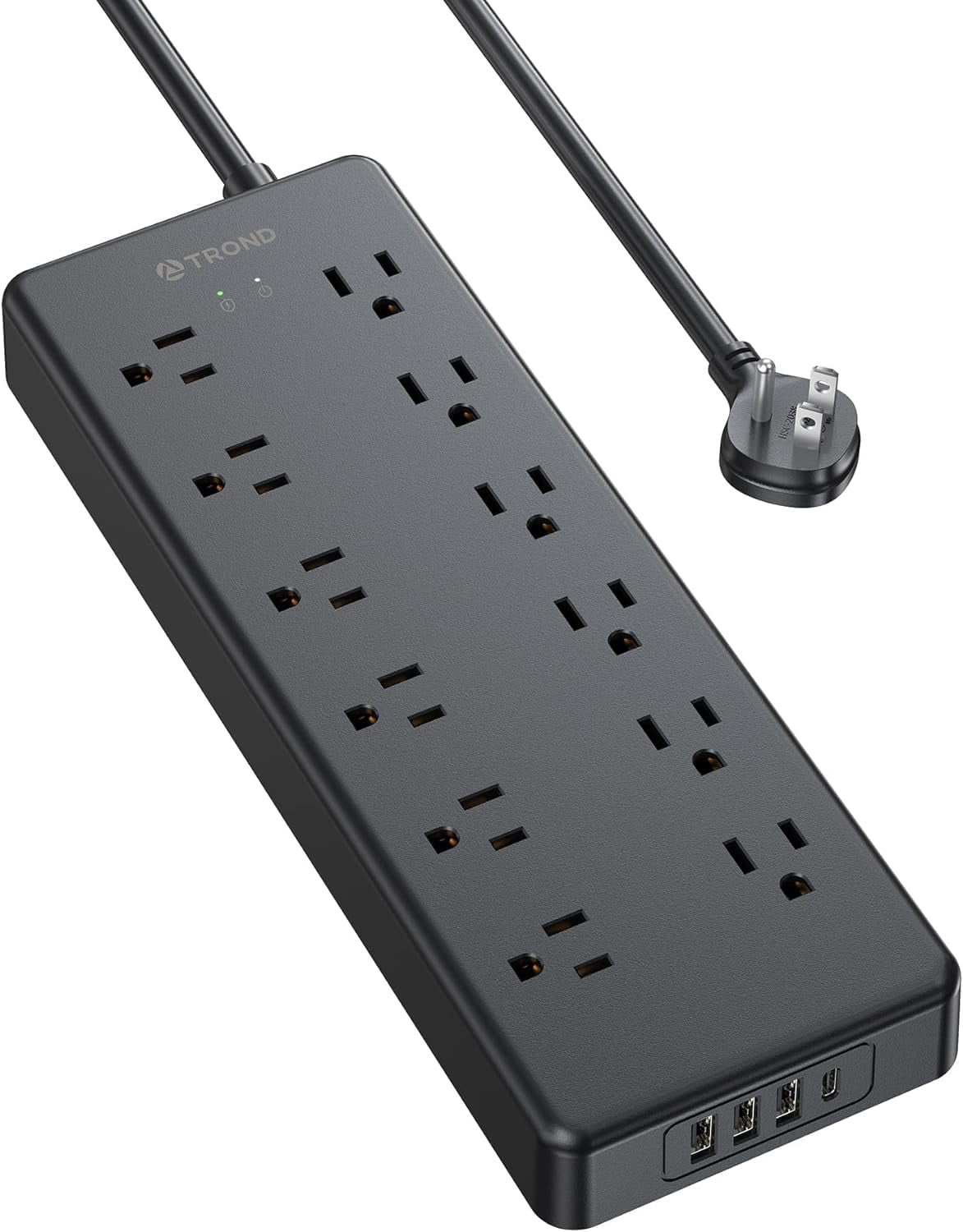TROND Surge Protector Power Strip with USB C, 5ft Long Extension Cord ...