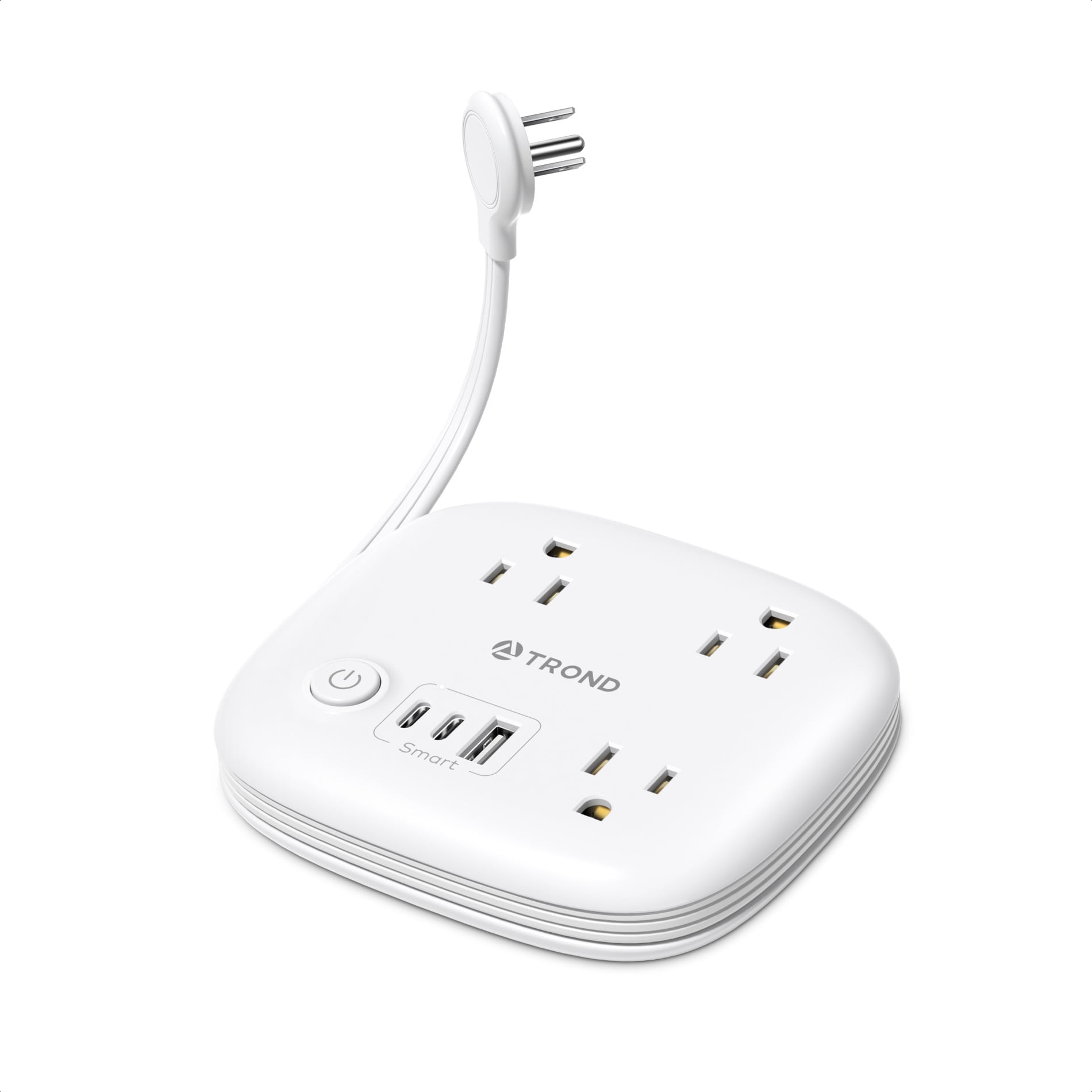 TROND Travel Power Strip with USB C Ports, 3 AC Outlets, 2.6ft Wrapped ...