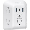 TROND Wall Plug with usb c, 2 Prong Wall Charger 5AC Outlet Extender ...