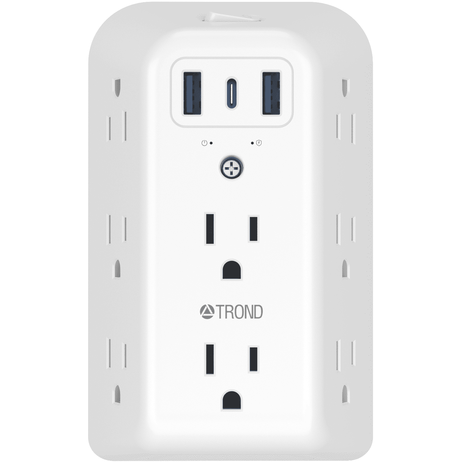 TROND Wall Plug with USB C, 8AC Outlet Extender, 1440J Surge Protector ...