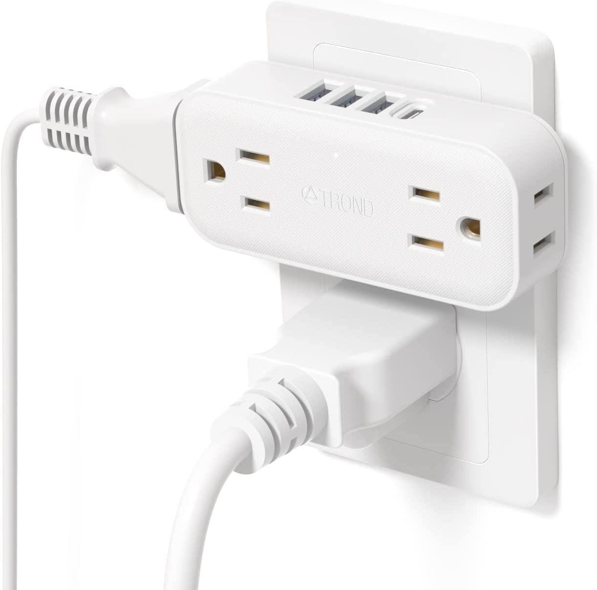 TROND Travel Power Socket with 4 AC Outlets, 3 USB-A, 1 USB-C Ports ...
