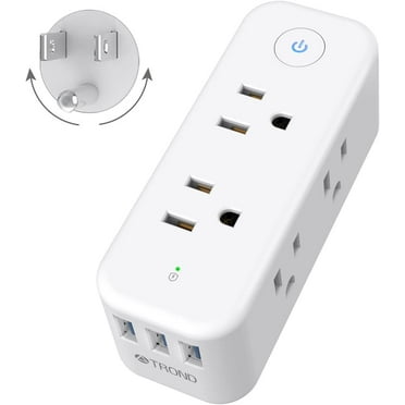 Presto Plug Outlet Extender, 2 USB Ports, 2 AC Outlets, 4ft Cord Small ...