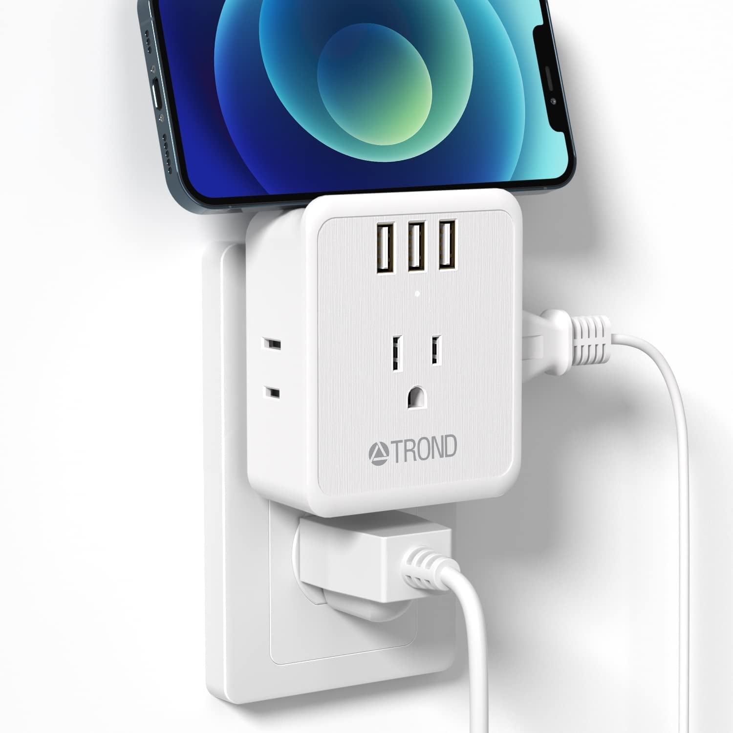TROND Multipurpose Wall Plug Outlet Expander: 3 USB Wall Charger, 4 ...