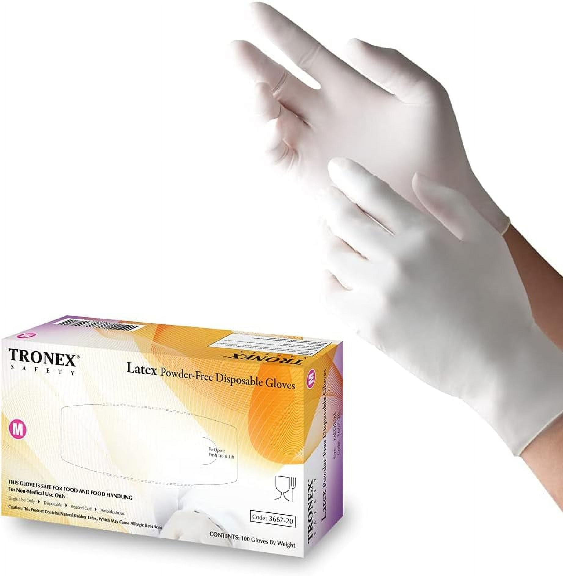 TRONEX 1000 Pcs XS - XL Natural Rubber Latex Disposable Gloves Powder ...
