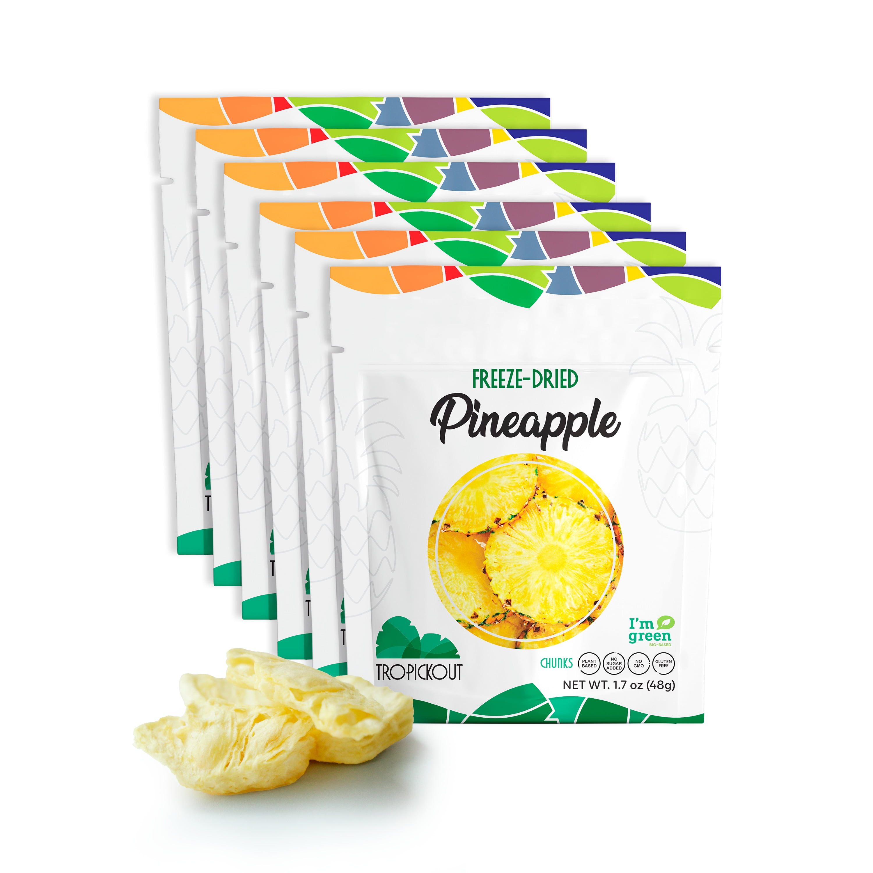 TROPICKOUT Freeze Dried Pineapple Fruit, Superfruit Snack, 6 Pack Bag ...