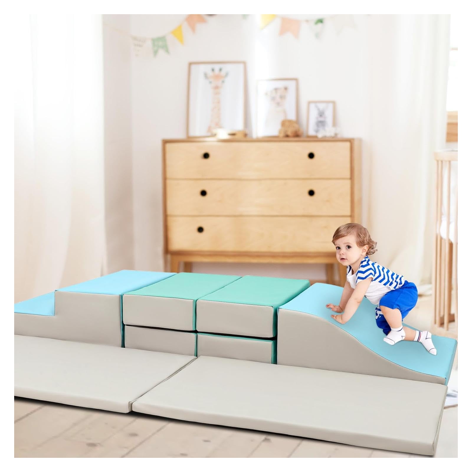 TROPOW 10PCS Foam Climbing Blocks Set for Infants & Toddlers - Safe PU ...