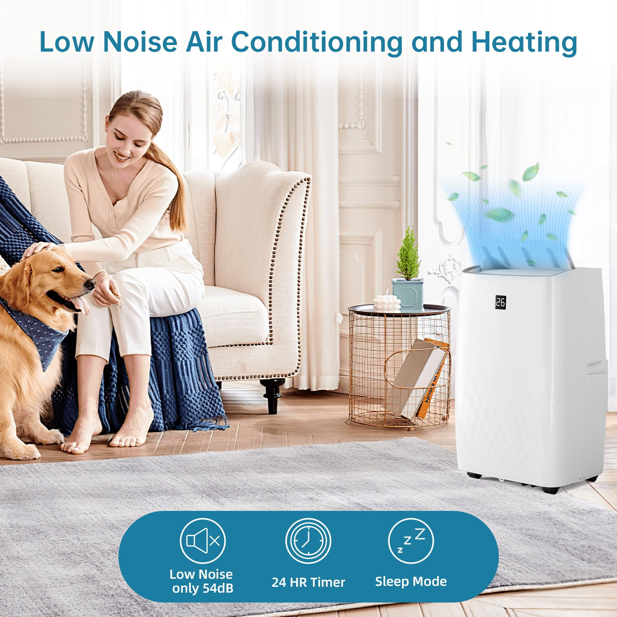 TROPOW 12000Btu Portable Air Conditioner 4-in-1 Portable AC Unit Cool ...