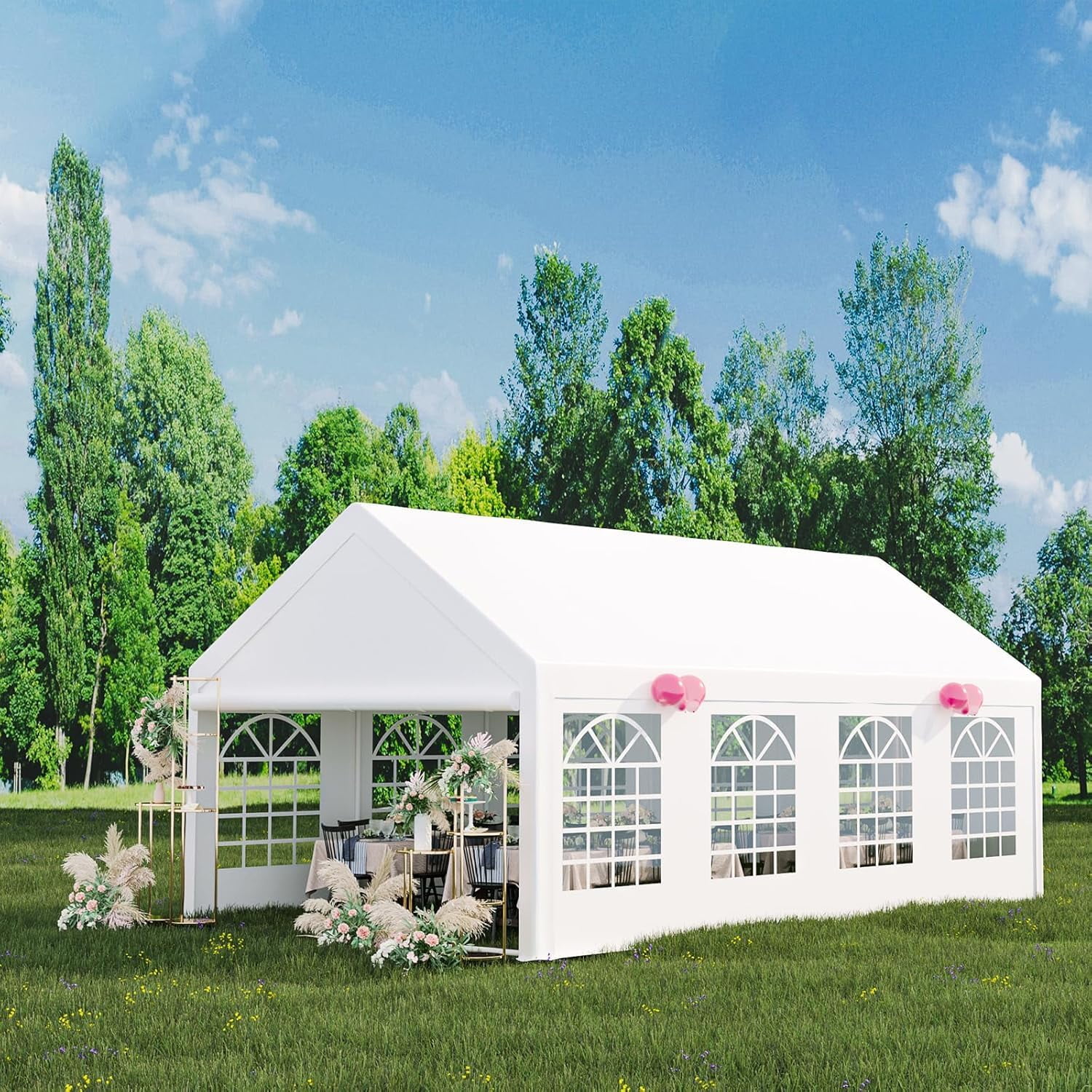 TROPOW 13 x 26 FT Outdoor Party Tent Canopy Wedding Patio Camping ...