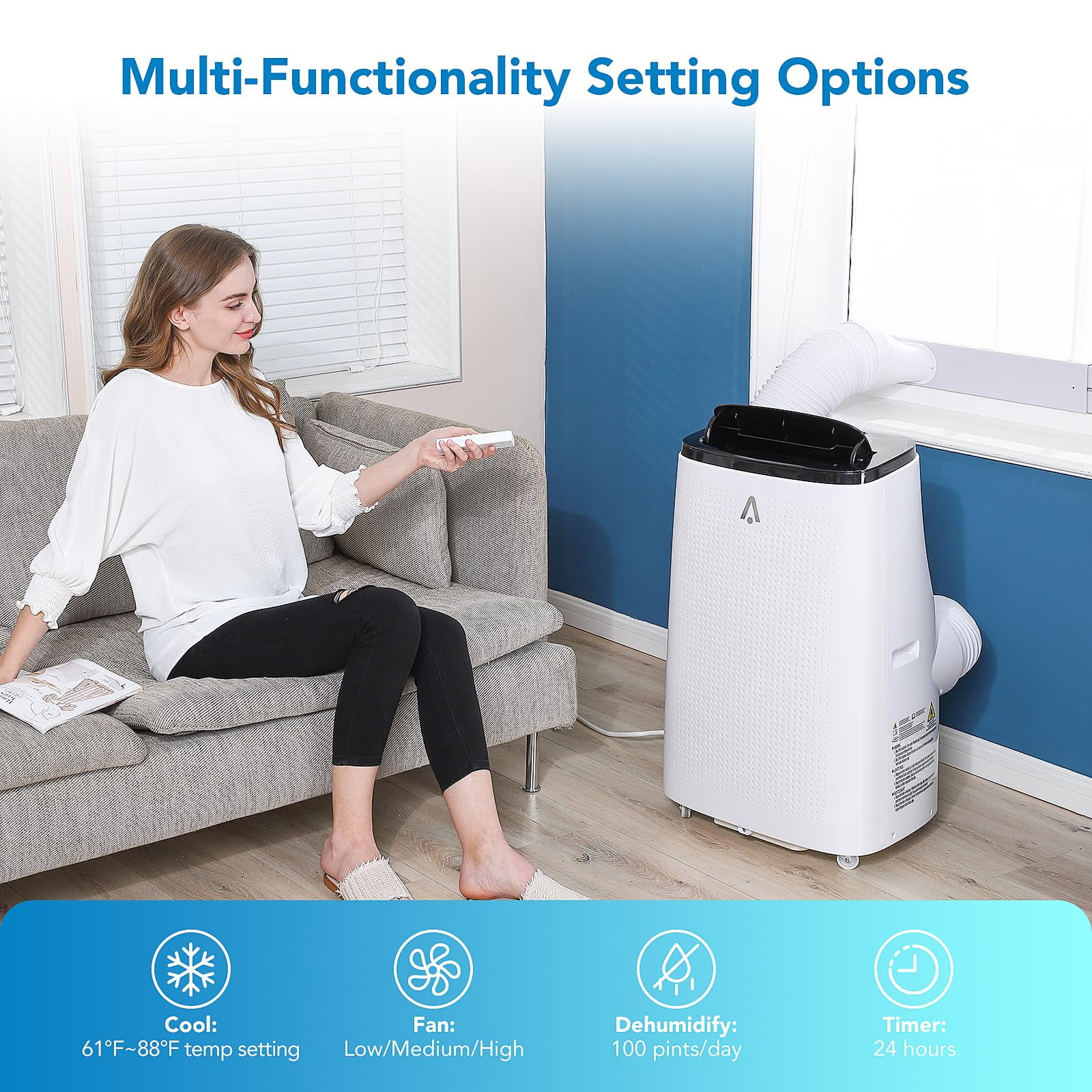 TROPOW 15000 BTU (ASHRAE) / 10800 BTU (DOE) Portable Air Conditioner ...