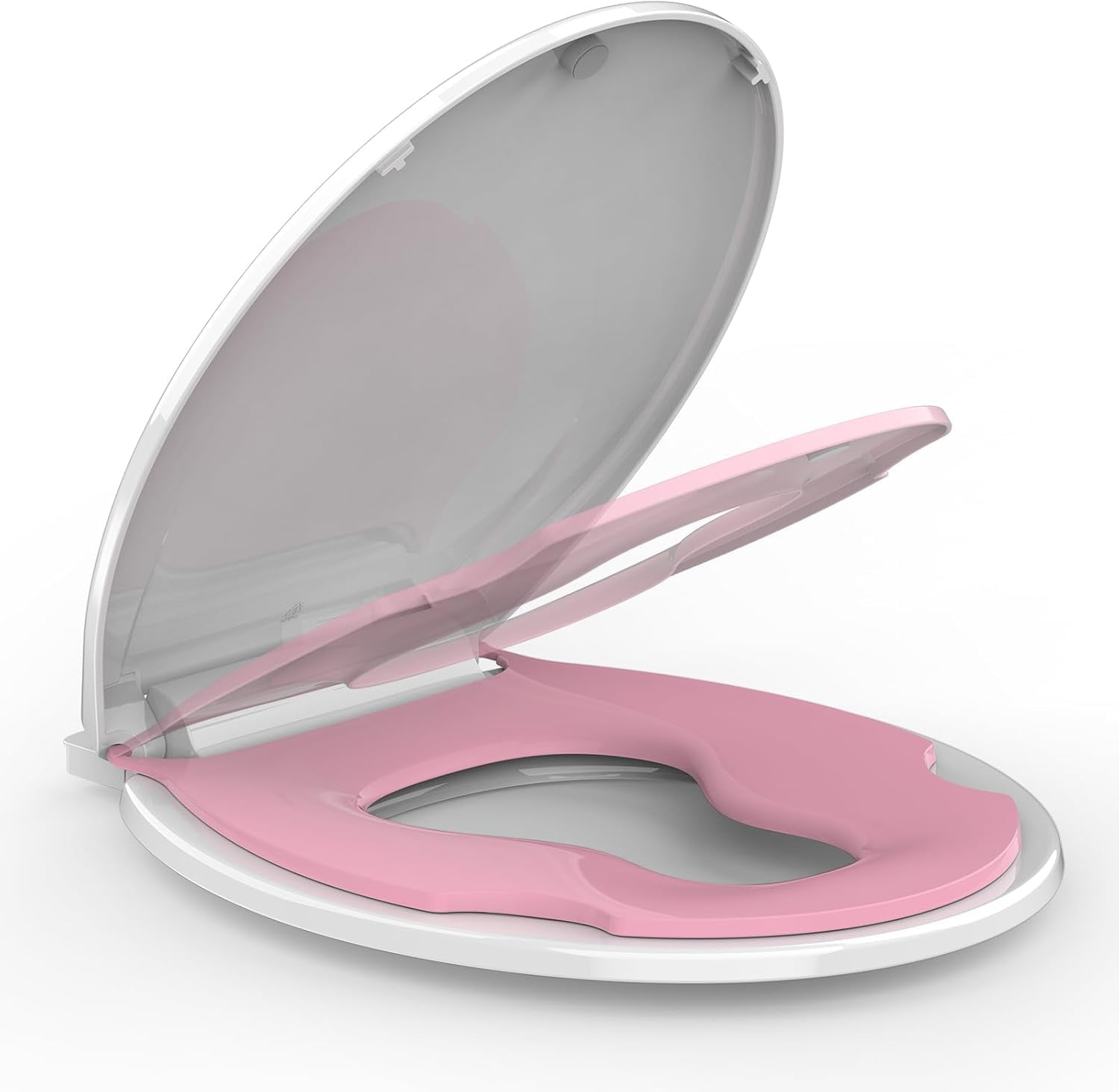 TROPOW 17" Round Toilet Seat With Built-In Toddler Seat - Easy Potty ...