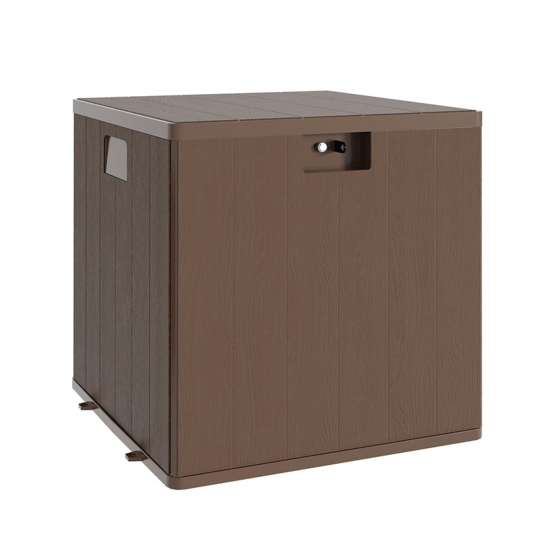TROPOW 22 Gallon Resin Deck Box, Waterproof Outdoor Storage Box with ...