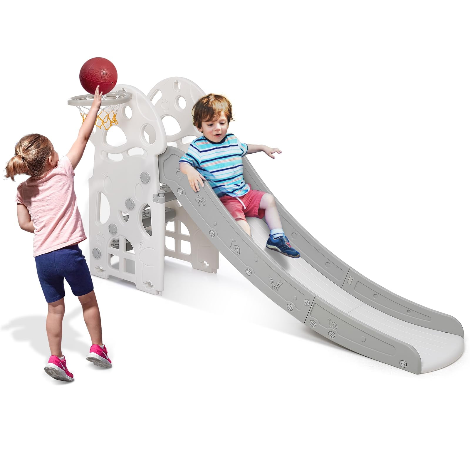 TROPOW 3-in-1 Toddler Slide, Baby Slide Climber Playset with Extra Long ...