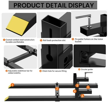 Pallet Forks, 2000 lbs Clamp on Pallet Forks, Heavy Duty Pallet Forks ...