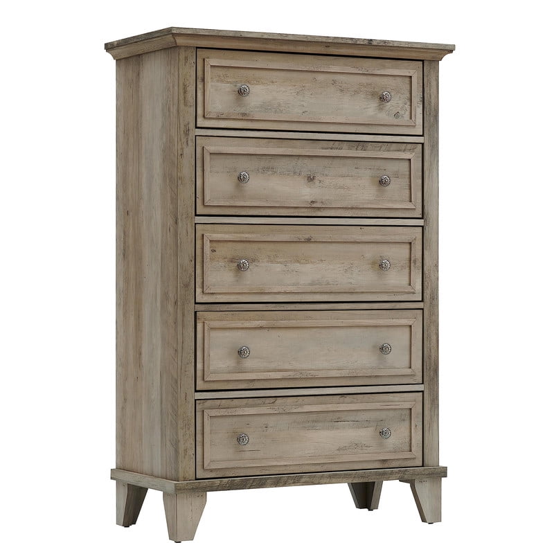 TROPOW 5 Drawer Dresser for Bedroom, 48" Tall Wood Dresser & Chests of ...