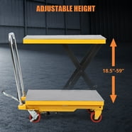 "BENTISM Heavy Duty Hydraulic Lift Table Cart, 500 lbs Capacity, Manual ...