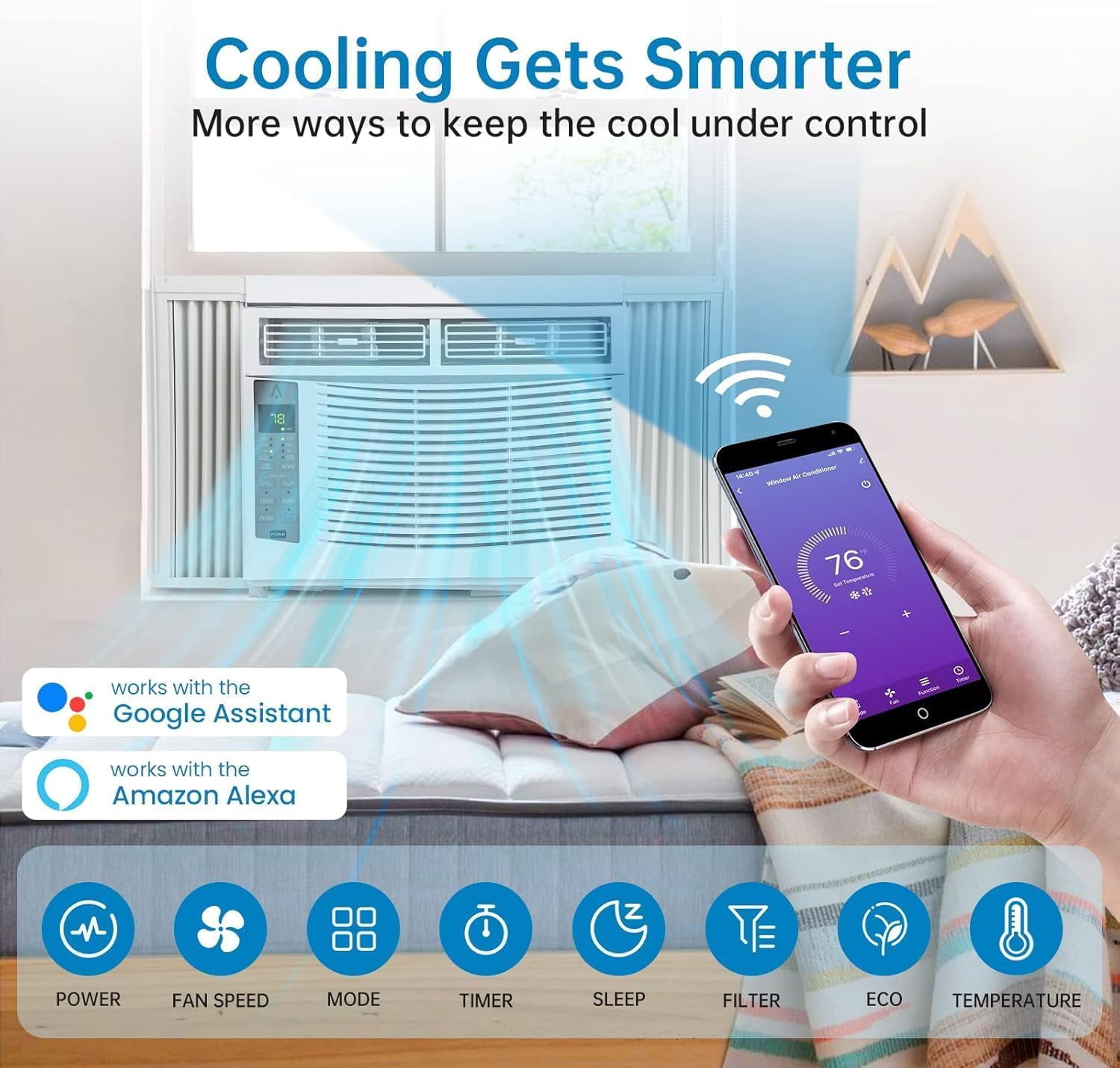 Tropow 6,000 BTU Window AC Unit, Fast Cooling for 250 Sq.Ft., Remote ...
