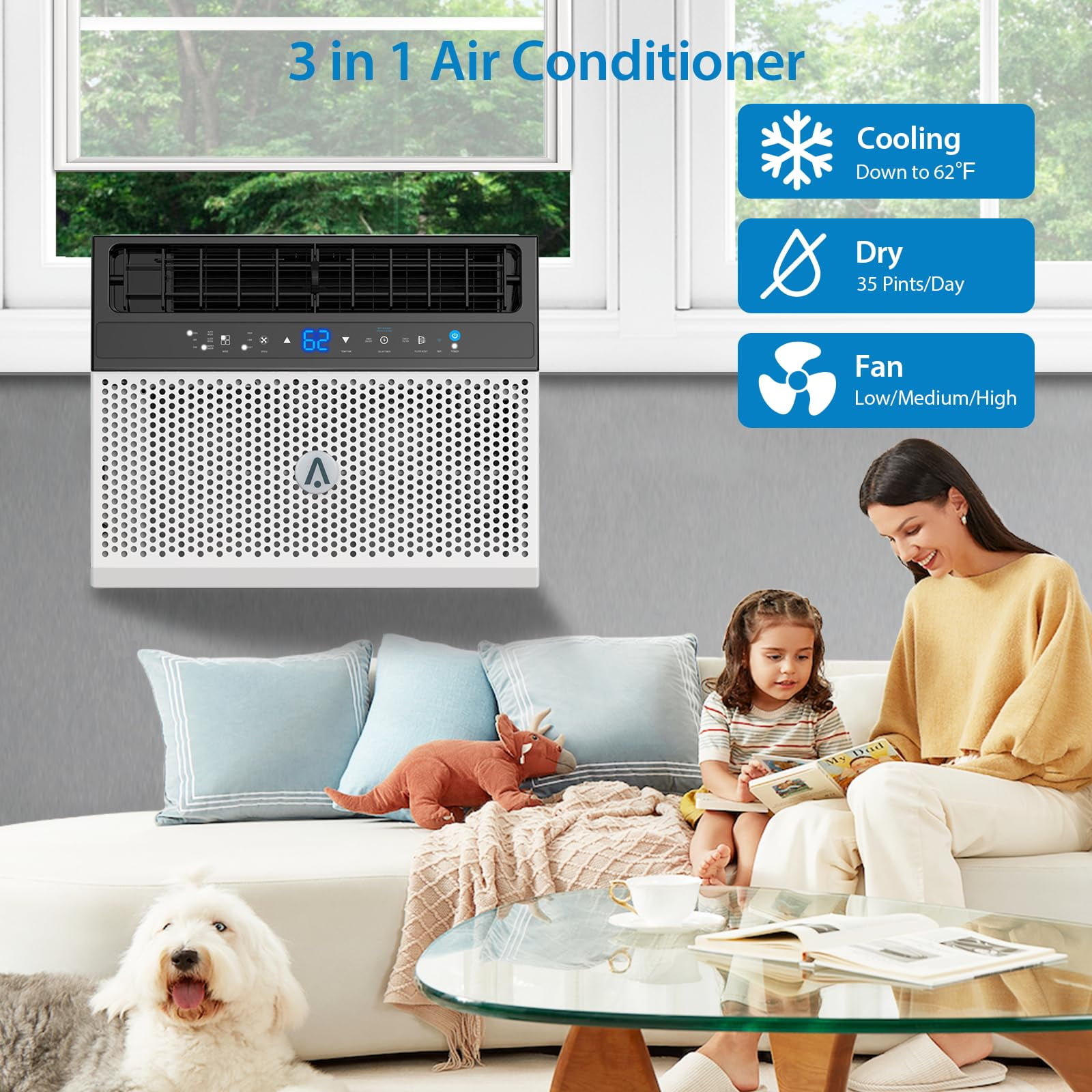 TROPOW 8000 BTU ac Unit, Portable, Slim, Window air Conditioners, White ...