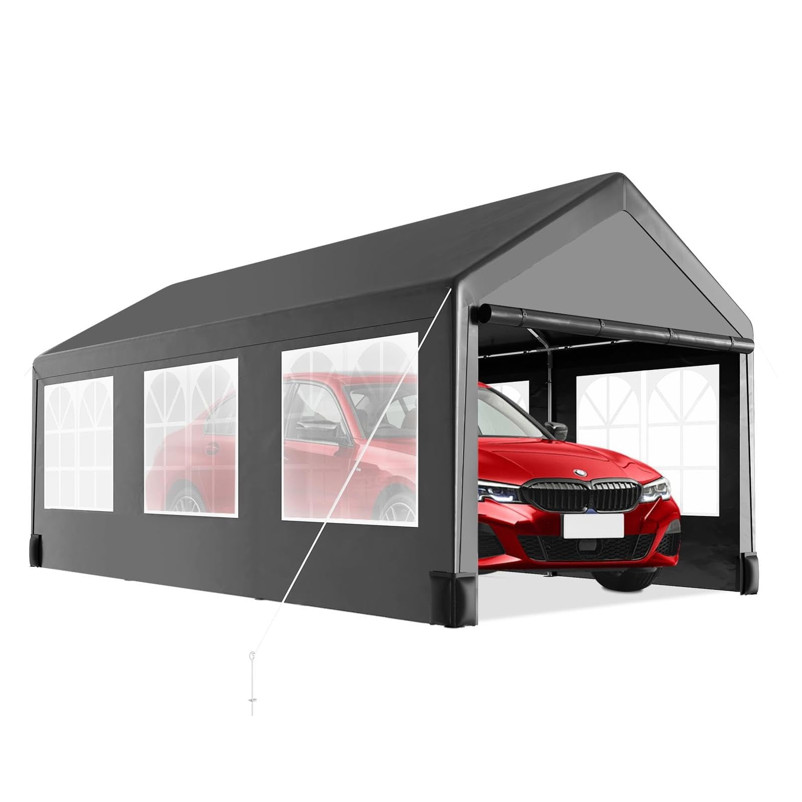 TROPOW Carport, Heavy Duty 12FT X 20FT Carport Canopy, with 4 Load ...