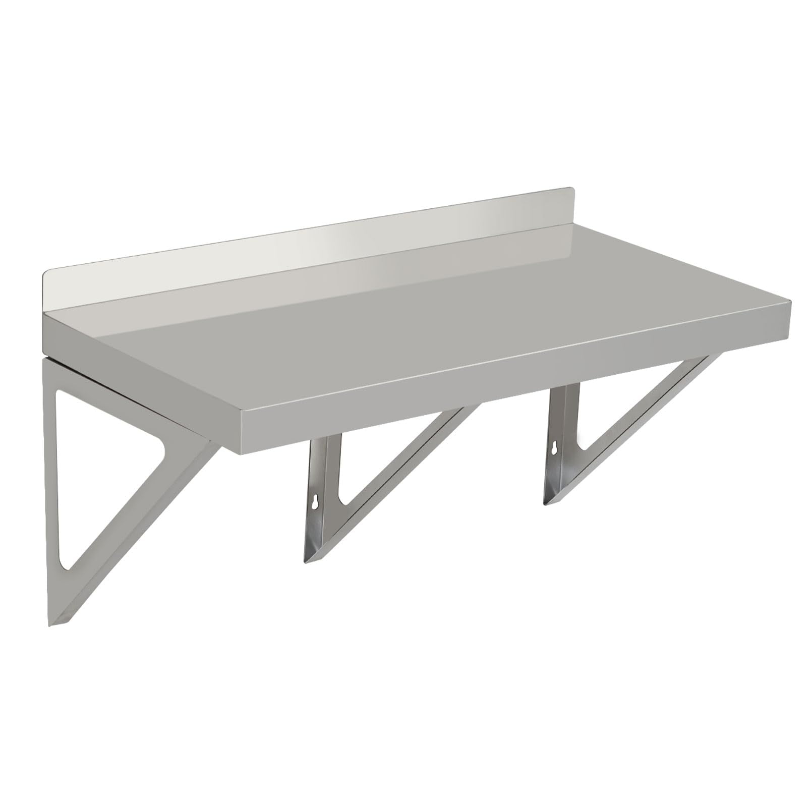 TROPOW Commercial Shelves, Stainless Steel, Metal Wall-Mounted Shelving ...