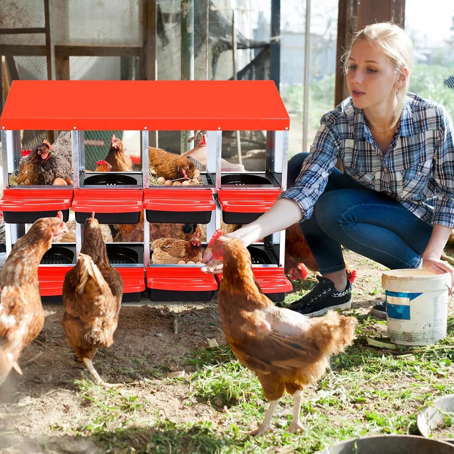 TROPOW CuisinSmart Nesting Boxes for Chickens, 6/8/10-Holes Chicken ...