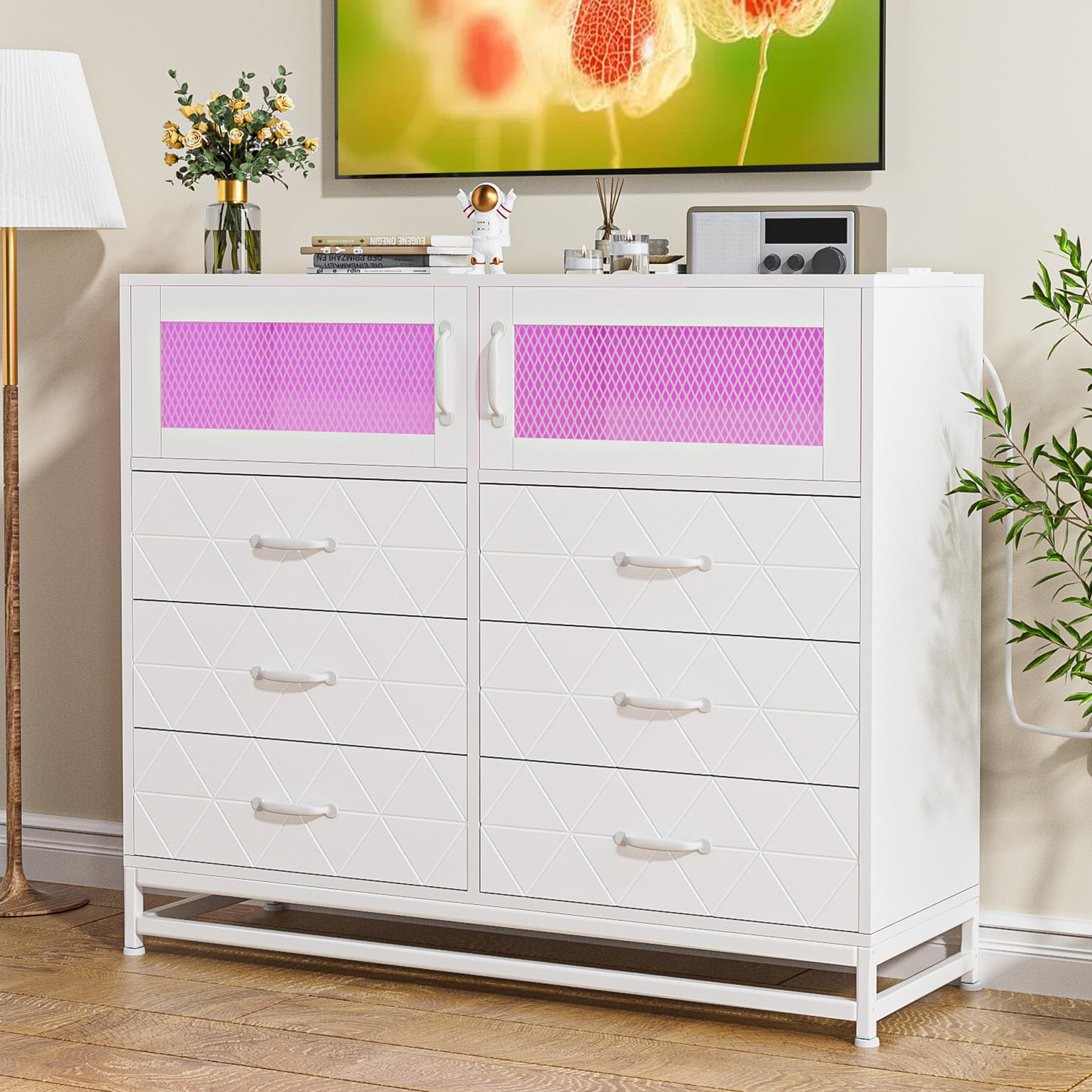 TROPOW Dressers & Chests of Drawers,6 Drawer Dresser for Bedroom with ...