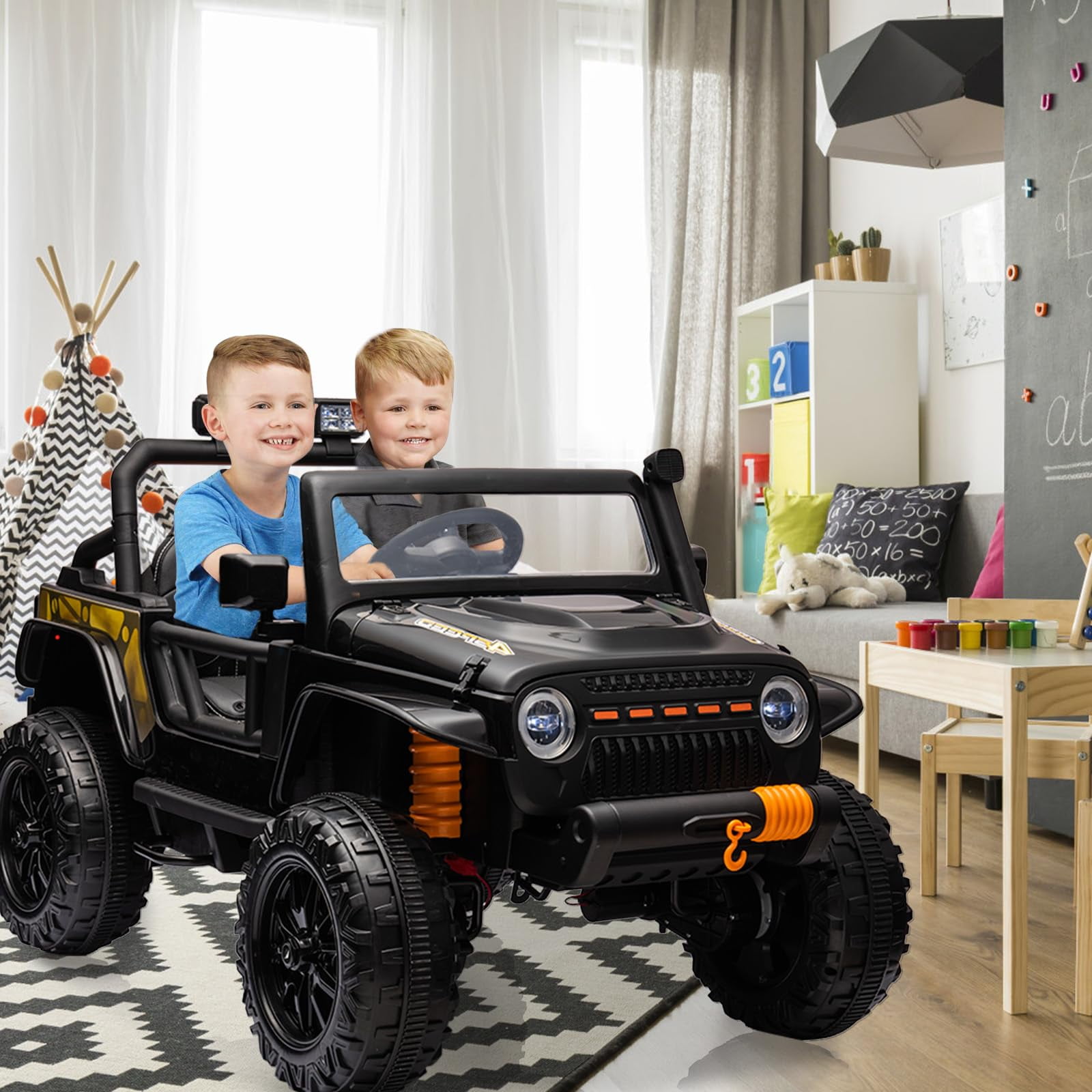TROPOW Electric Ride On Cars with Remote Control,24V 2-Seater Kids Ride ...