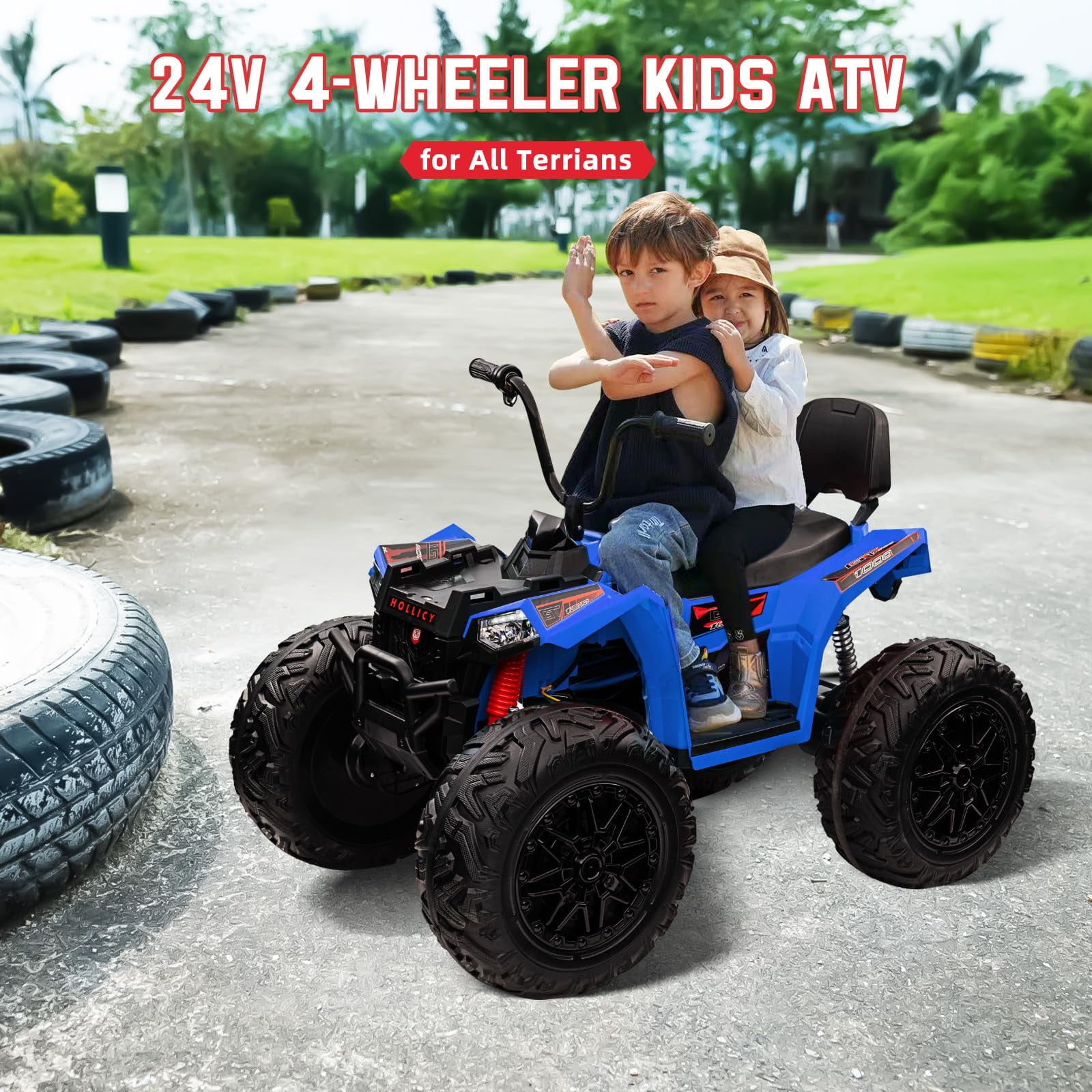 TROPOW Electric Ride On Cars with Remote Control,24V Two-Seater Kids ...