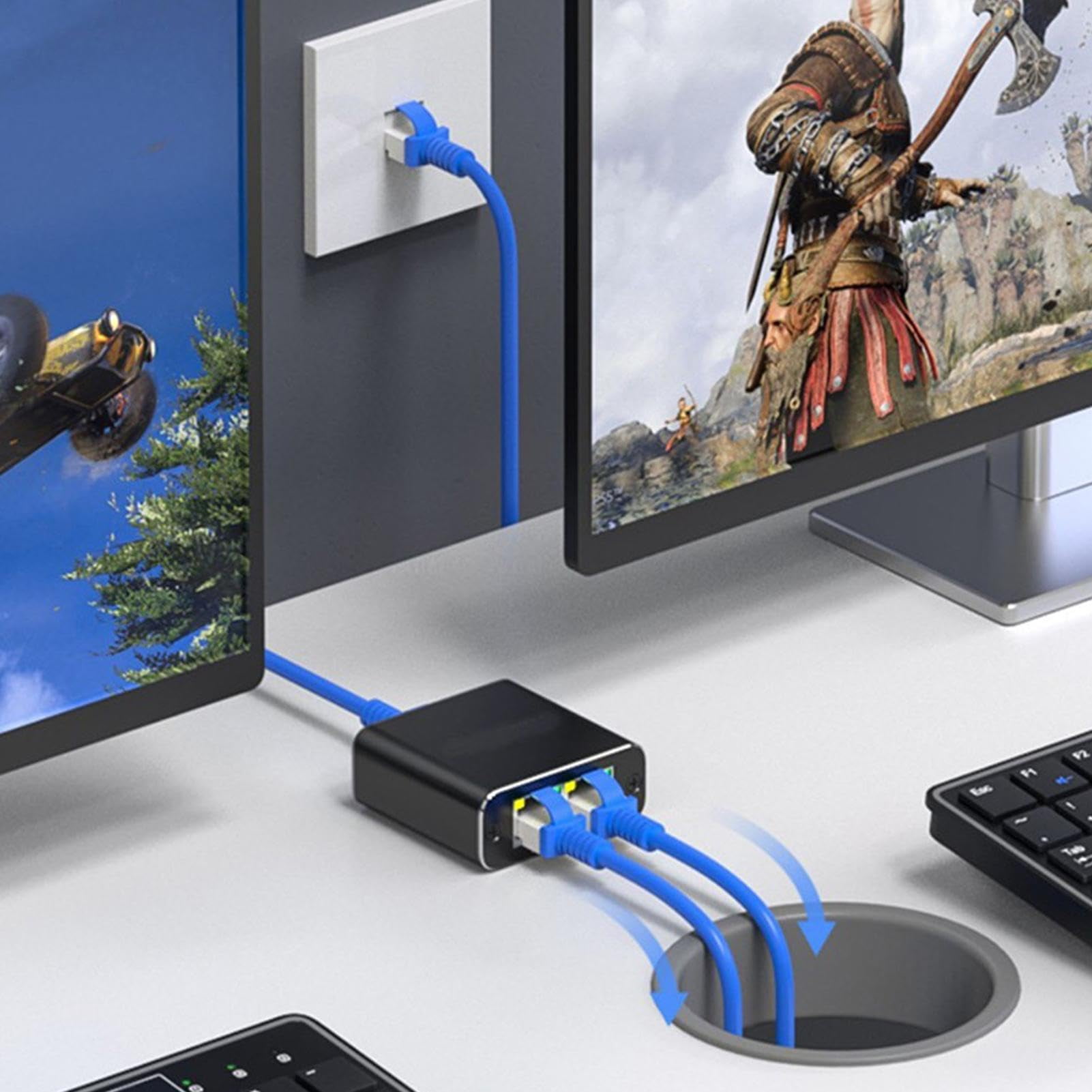 TROPOW Ethernet Splitter 1 to 2 High Speed 1000Mbps Ethernet Splitter 2 ...