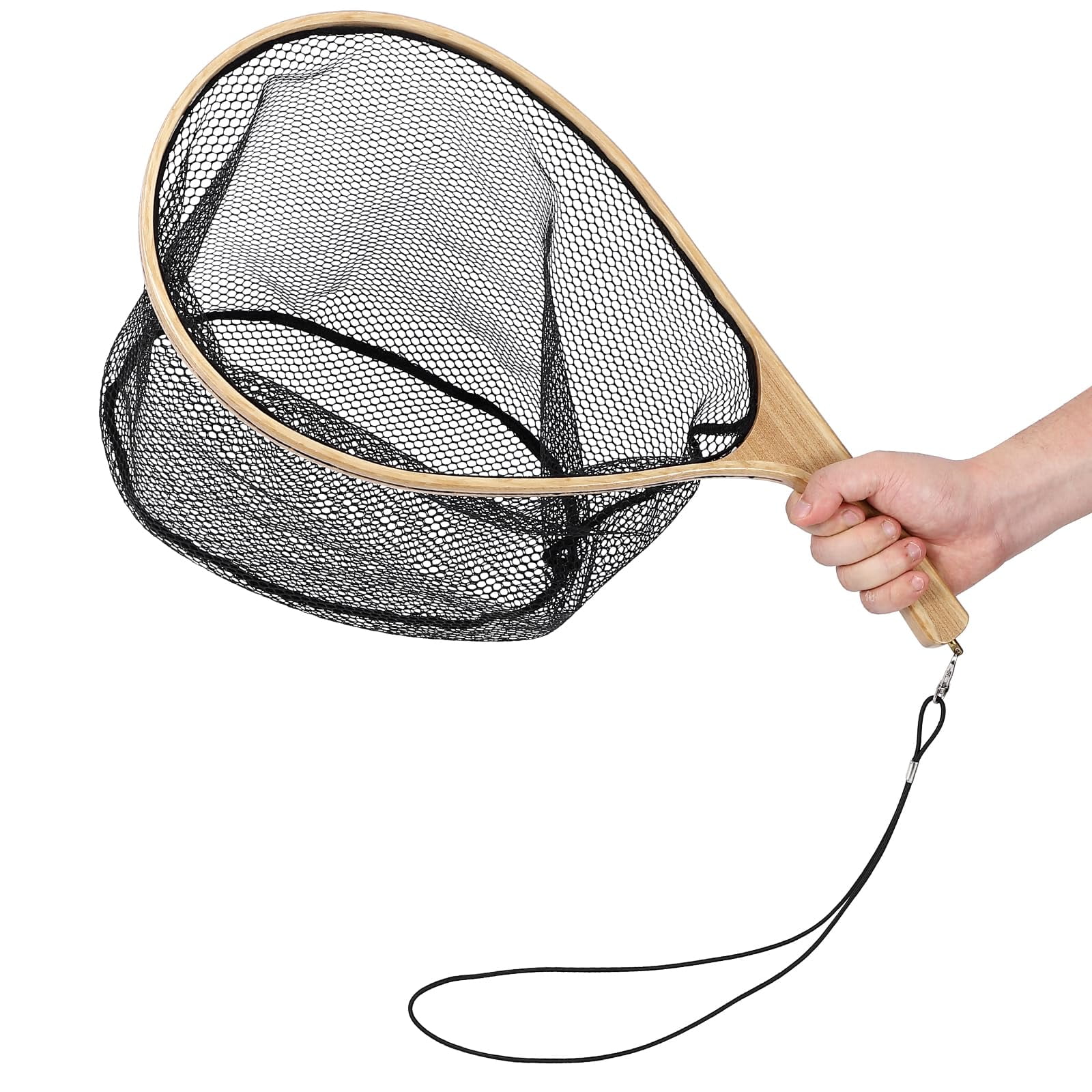 TROPOW Fly Fishing Net for Trout, Curved Handle Fly Fishing Landing Net ...