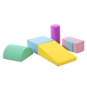 7-Piece Toddler Climbing Blocks Set, Foldable Foam Blocks for Climbing ...