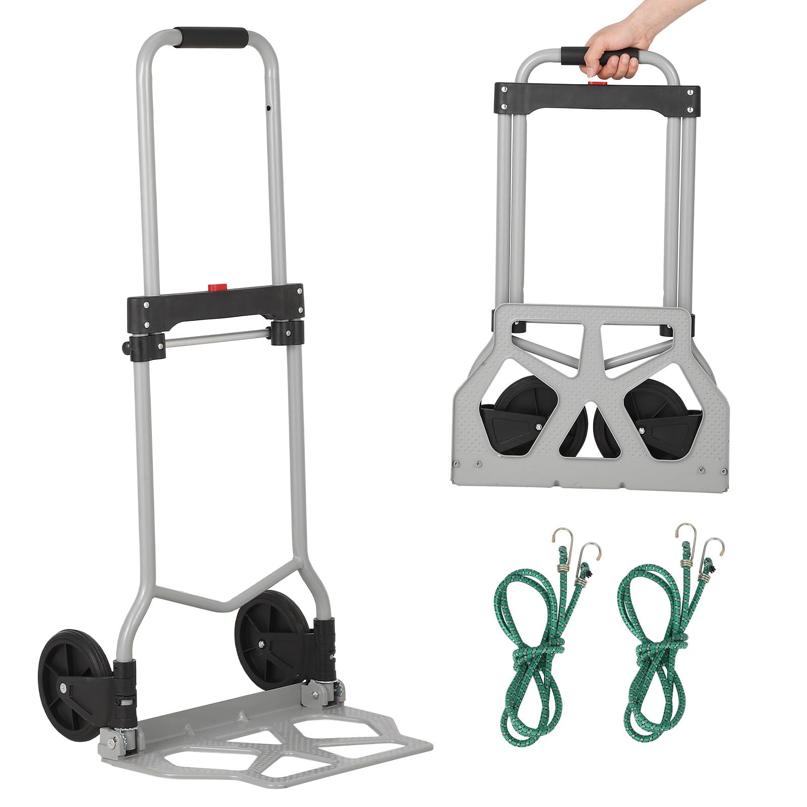 TROPOW Folding Hand Truck Portable Foldable Dolly Cart, Lightweight ...