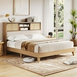 TROPOW Full Size Bed Frame,with Shelves, Boho Bed Frame with Shelf ...