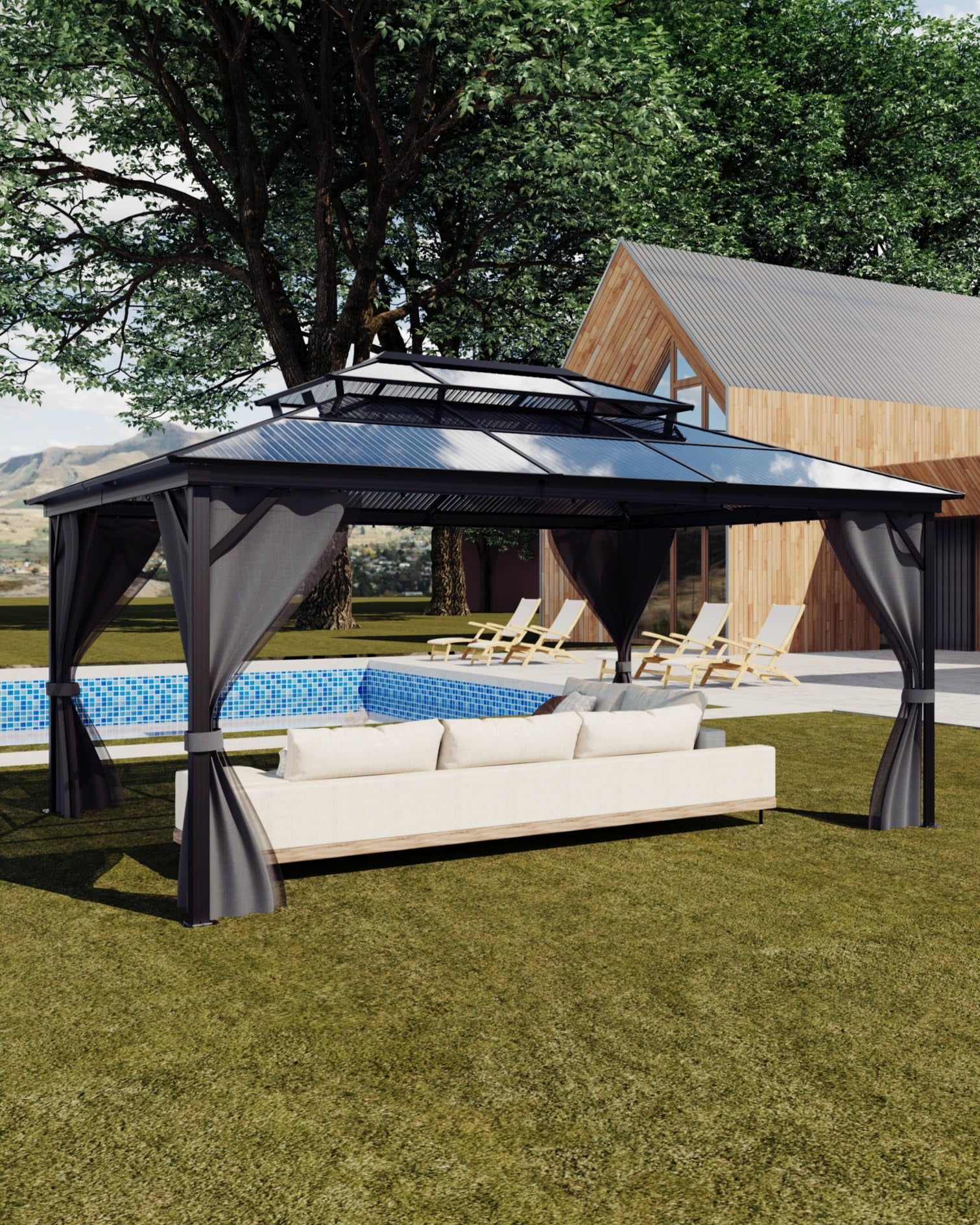 TROPOW Gazebos for Gardens,All Seasons Gazebos,Hardtop Gazebo 10'x13 ...