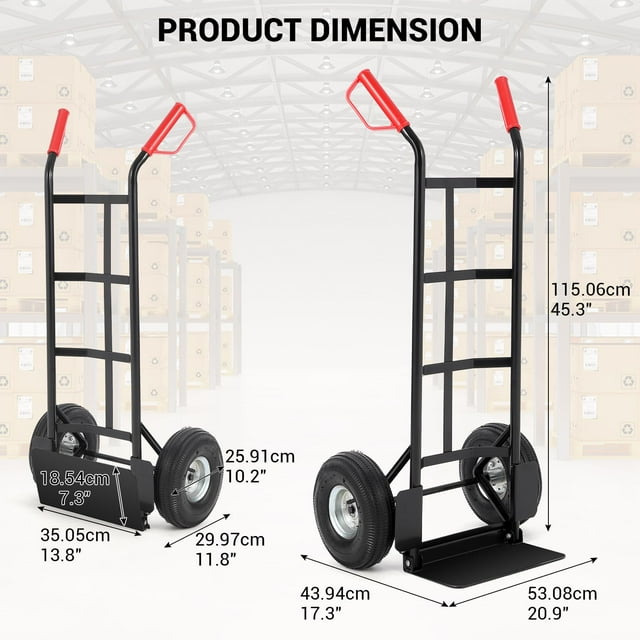 TROPOW Hand Truck with Fold Up Toe Plate, 440lb Capacity Collapsible ...