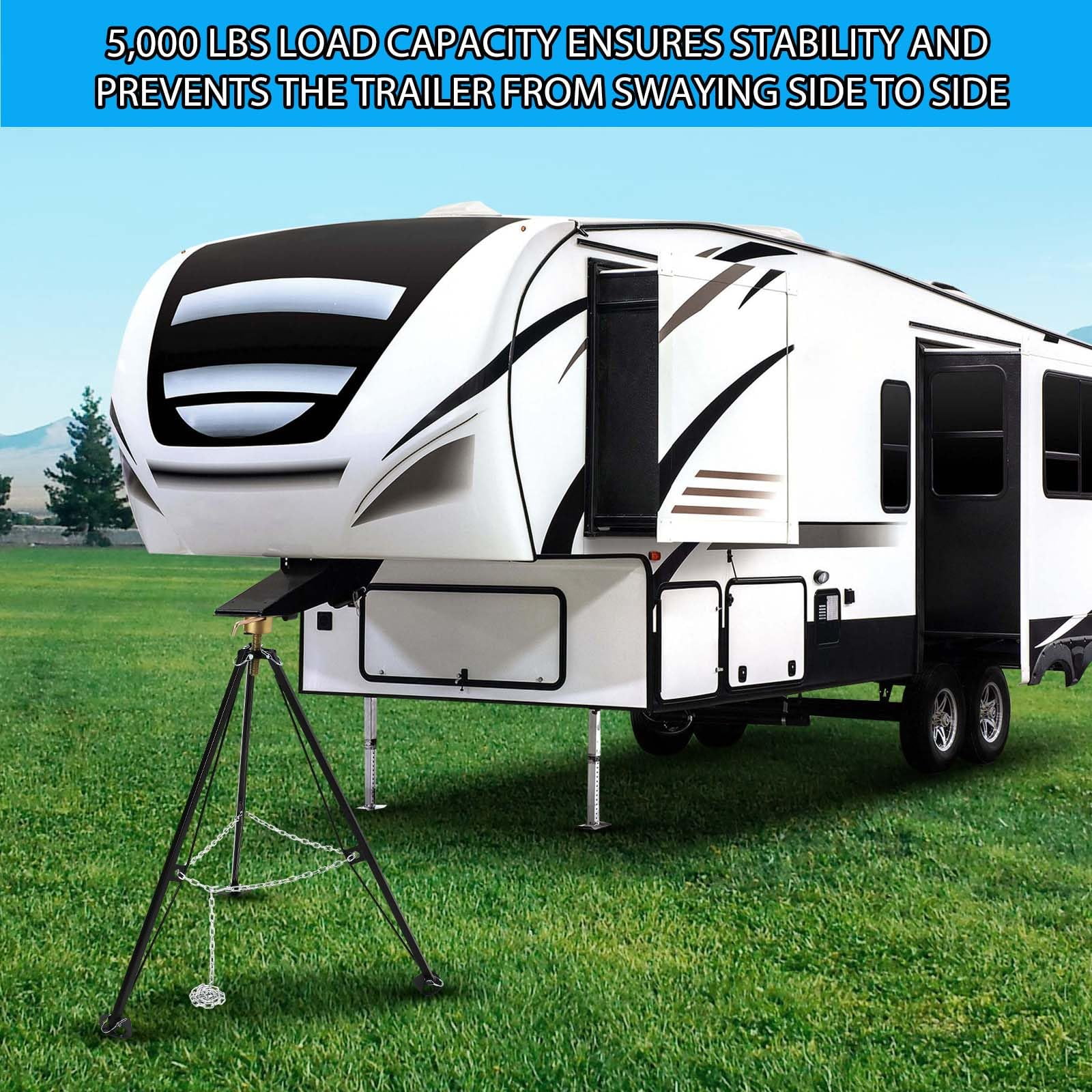 TROPOW Heavy-Duty Adjustable 5th Wheel Stabilizer Jack - 5000 lbs ...